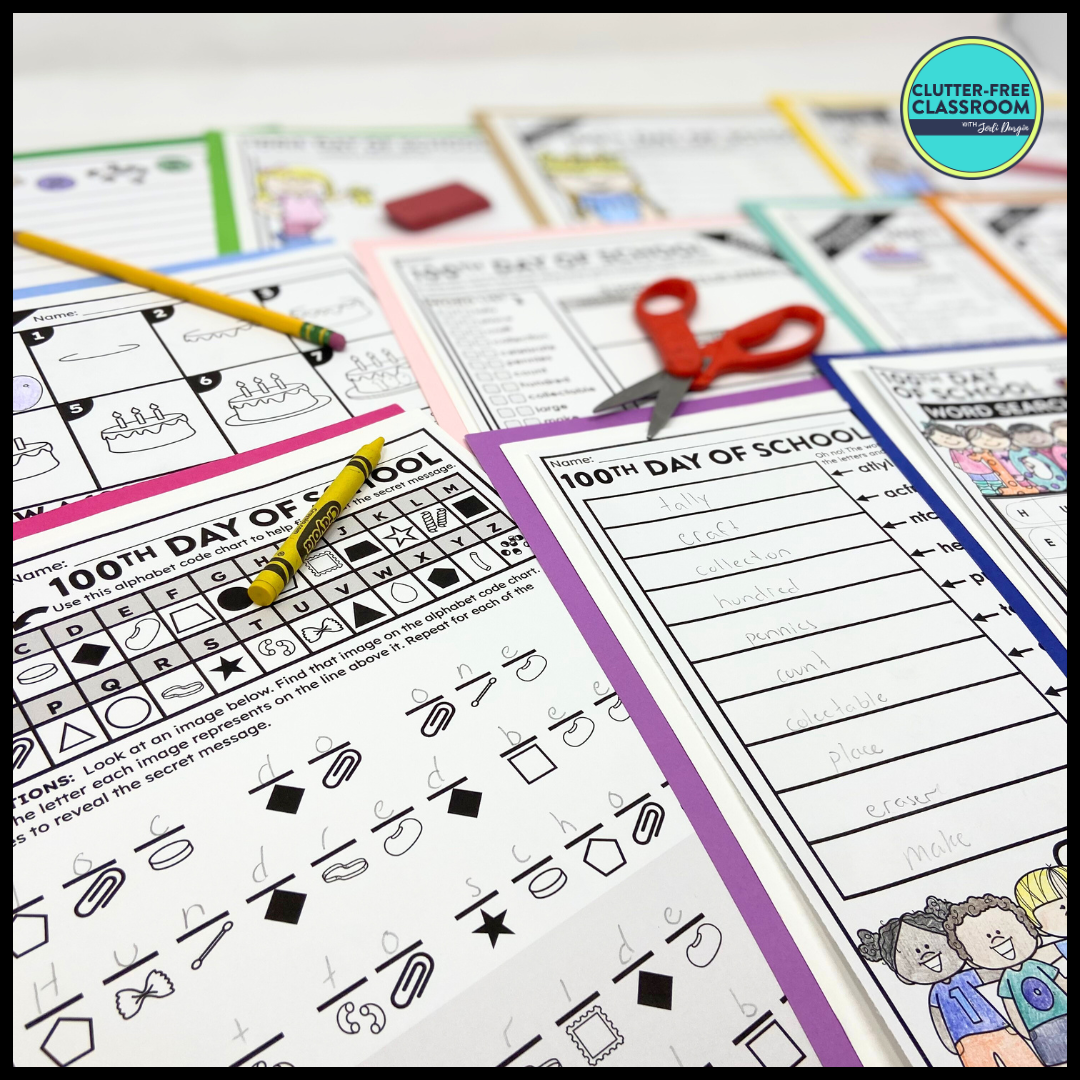 100th Day of School Activity Packet – Clutter Free Classroom Store