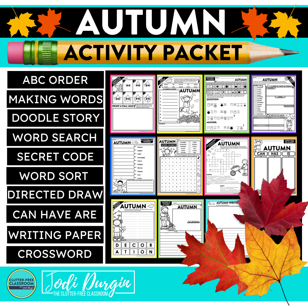 Fall Activity Packet – Clutter Free Classroom Store