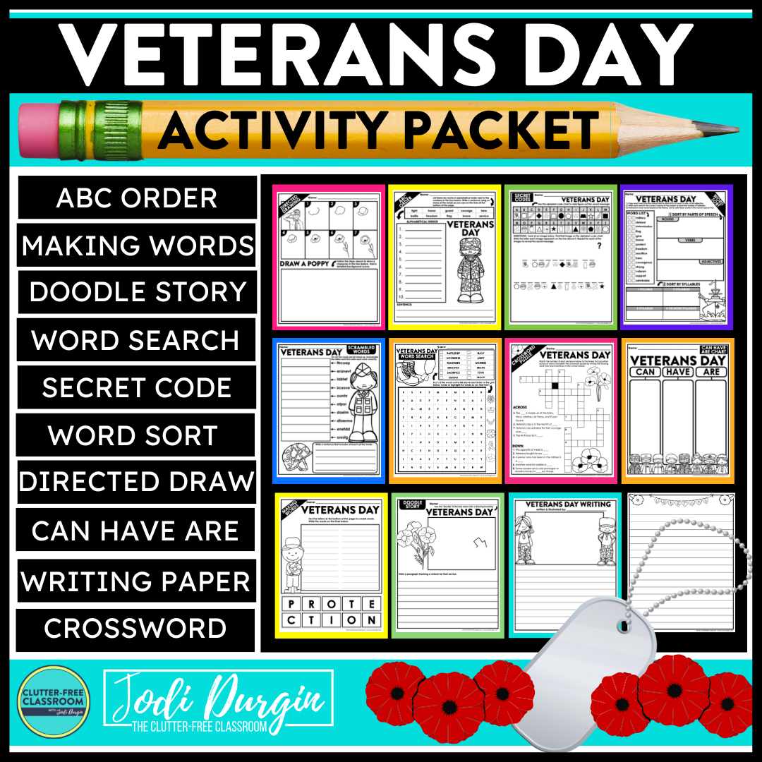 Veterans Day Activity Packet – Clutter Free Classroom Store