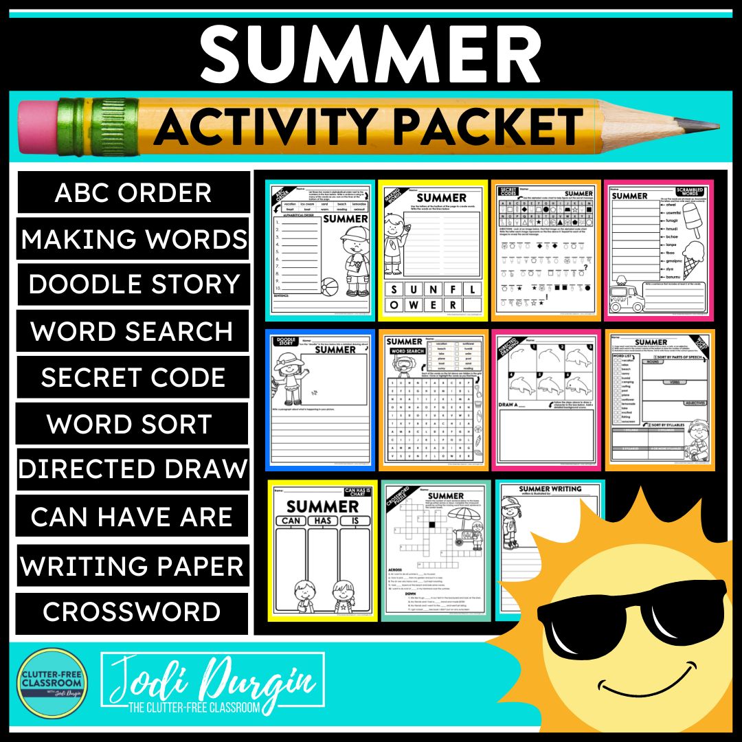 Summer Activity Packet – Clutter Free Classroom Store
