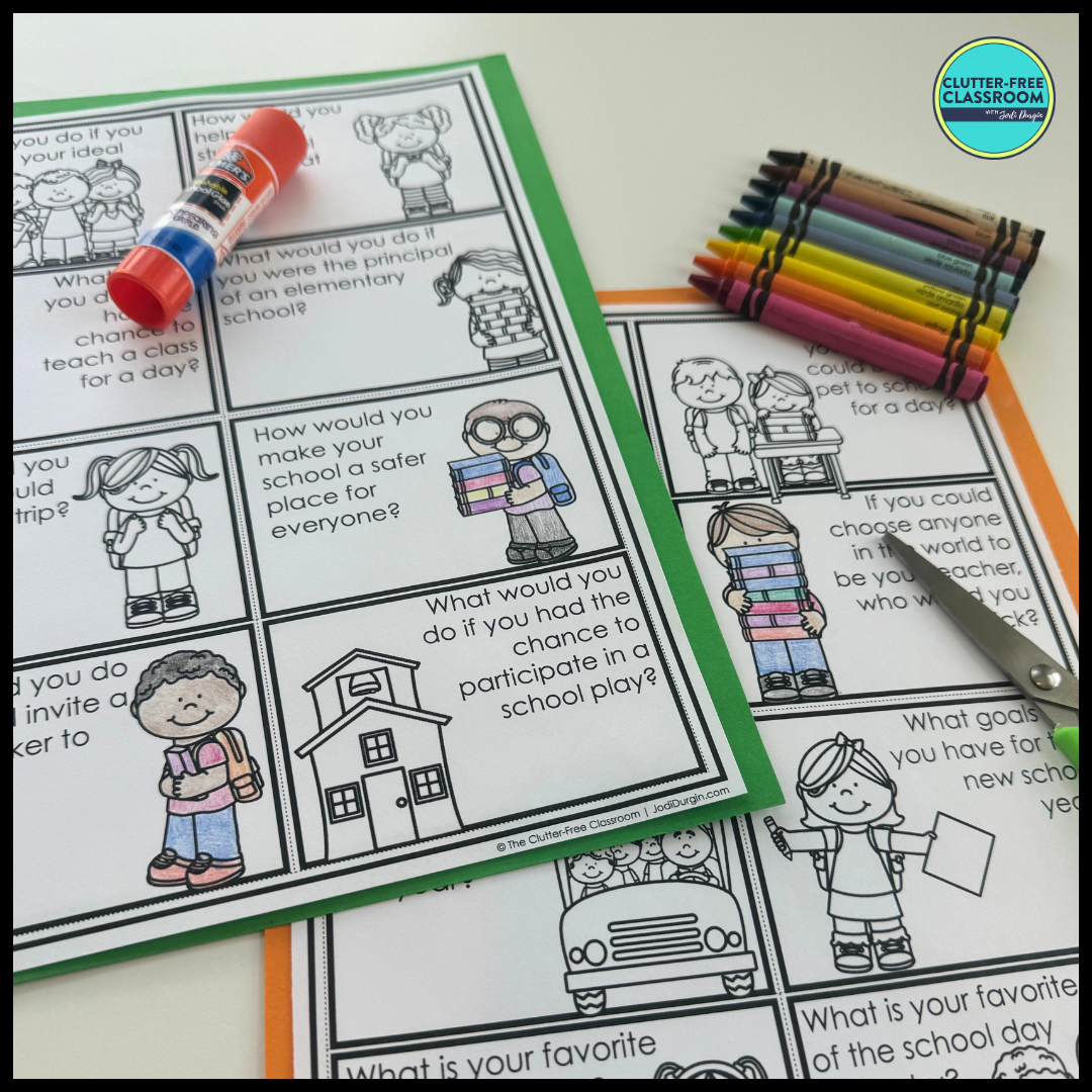 Back to School Writing Prompts & Paper Bag Craft 1st 2nd 3rd Grade ...