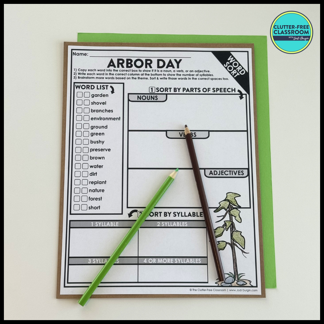 Arbor Day Activity Packet – Clutter Free Classroom Store