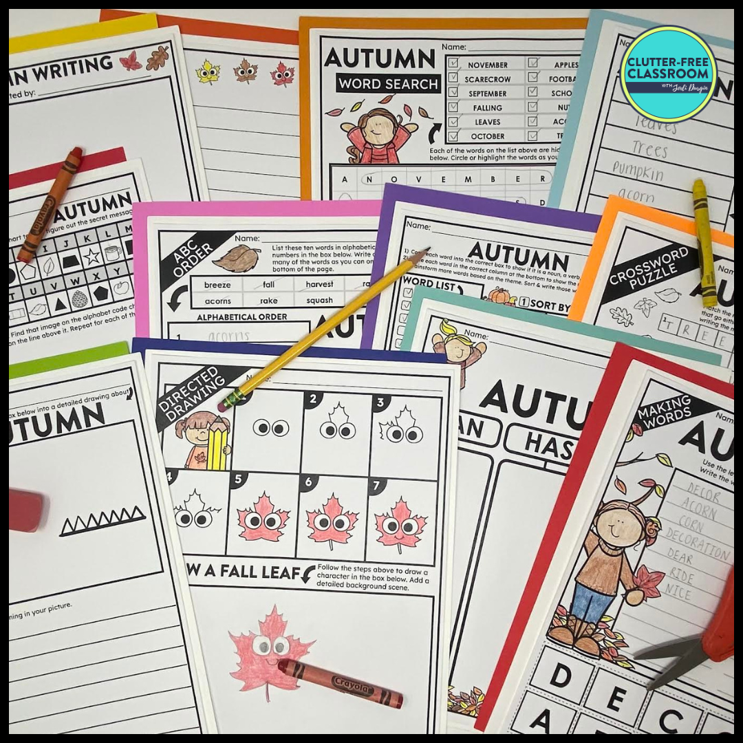 Fall Activity Packet – Clutter Free Classroom Store