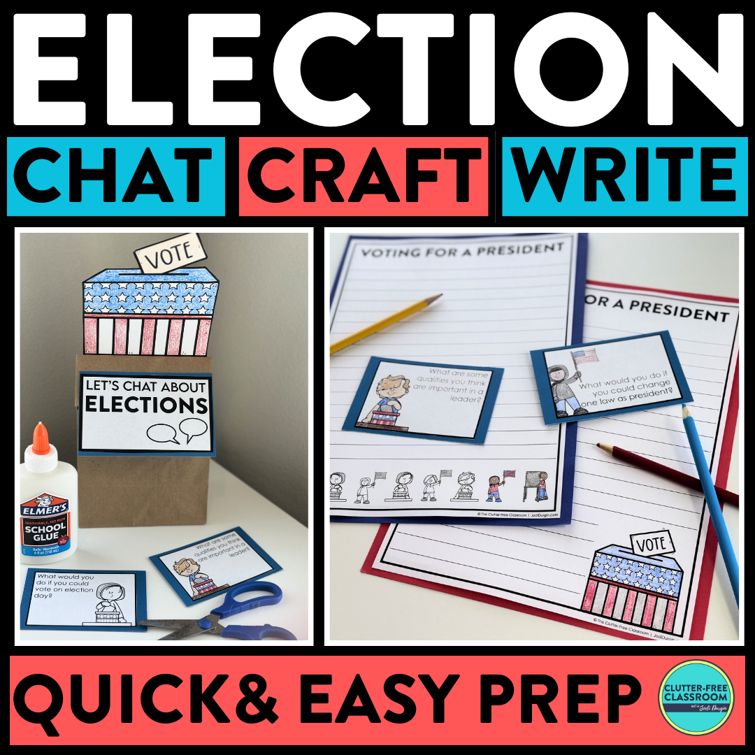 Presidential Election Writing Prompts & Paper Bag Craft 1st 2nd 3rd Gr ...
