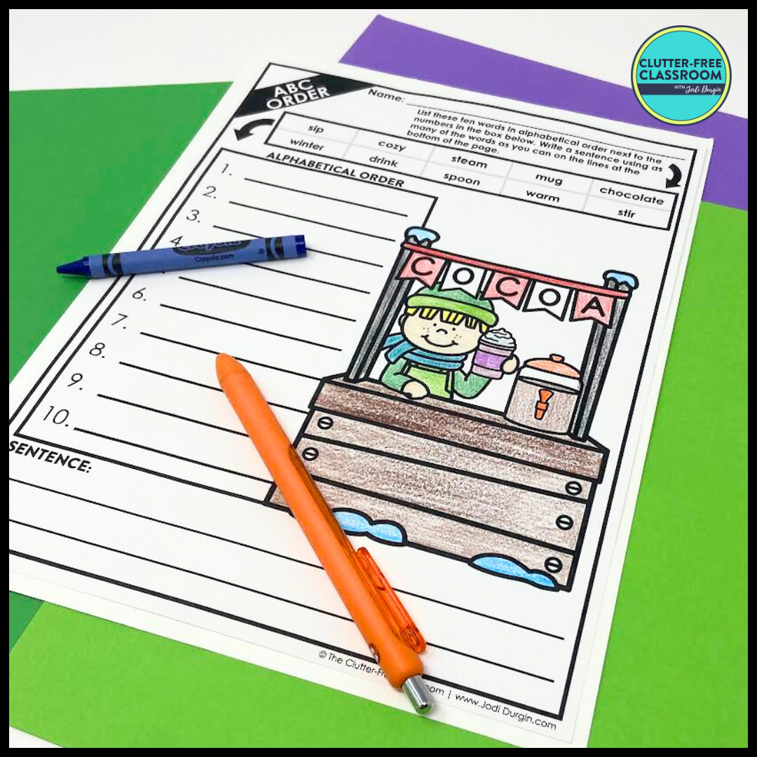 Hot Cocoa Activity Packet – Clutter Free Classroom Store