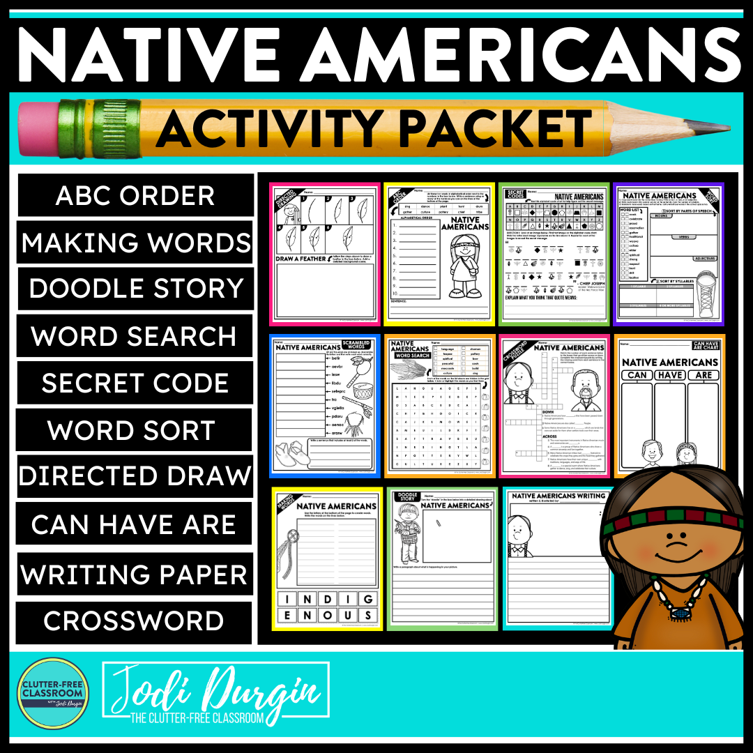 Native American Activity Packet – Clutter Free Classroom Store