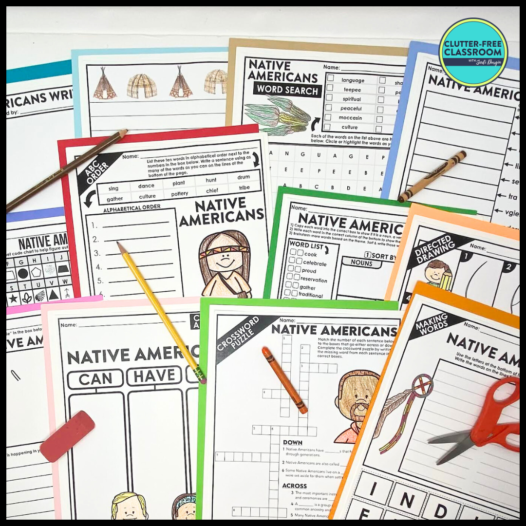 Native American Activity Packet – Clutter Free Classroom Store