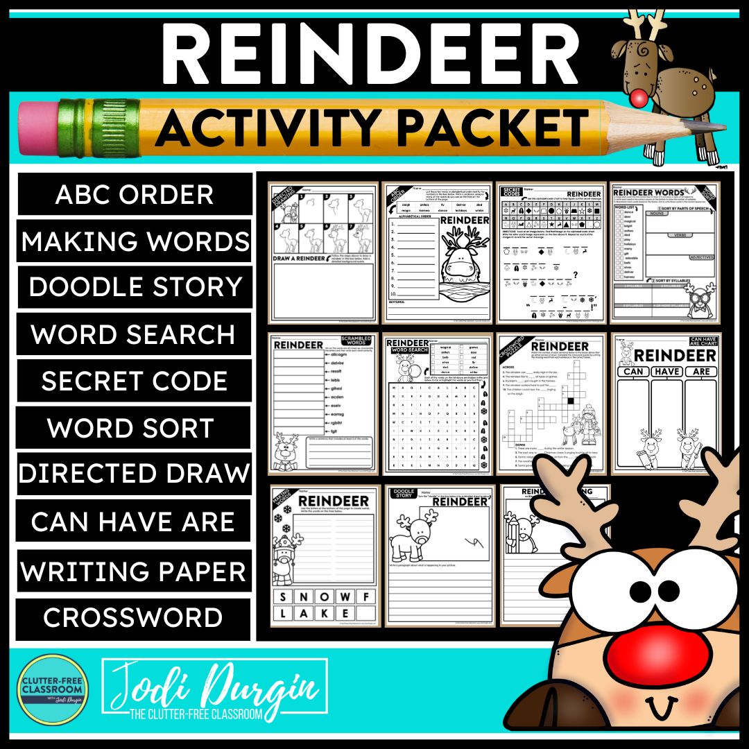 Reindeer Activity Packet – Clutter Free Classroom Store