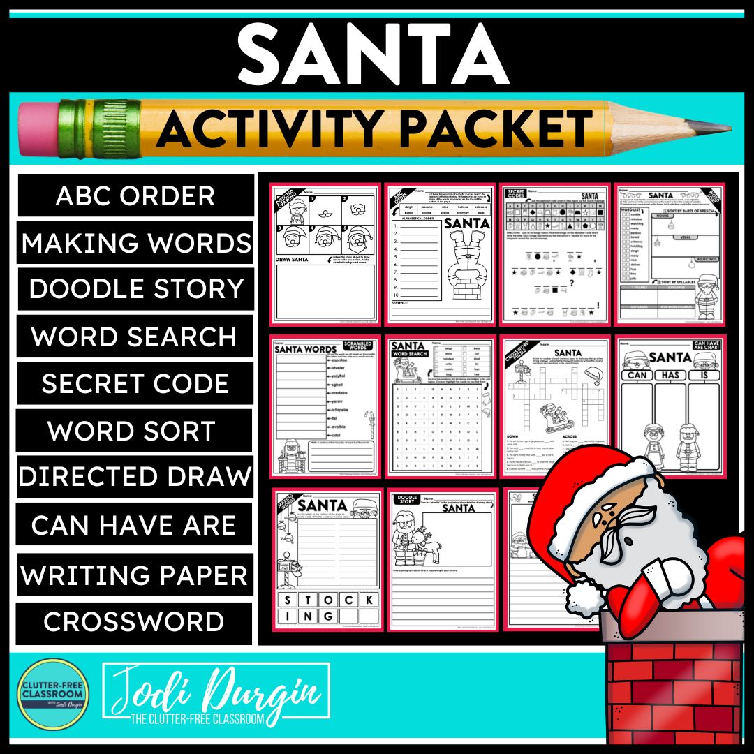 Santa Activity Packet – Clutter Free Classroom Store