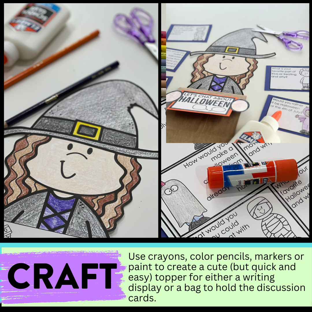 Halloween Writing Prompts & Witch Paper Bag Craft 1st 2nd 3rd Grade ...