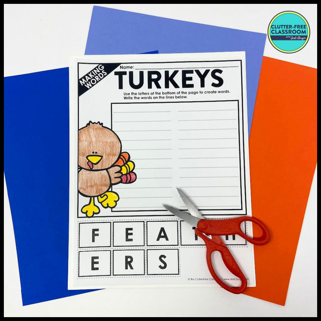 Turkeys Activity Packet – Clutter Free Classroom Store