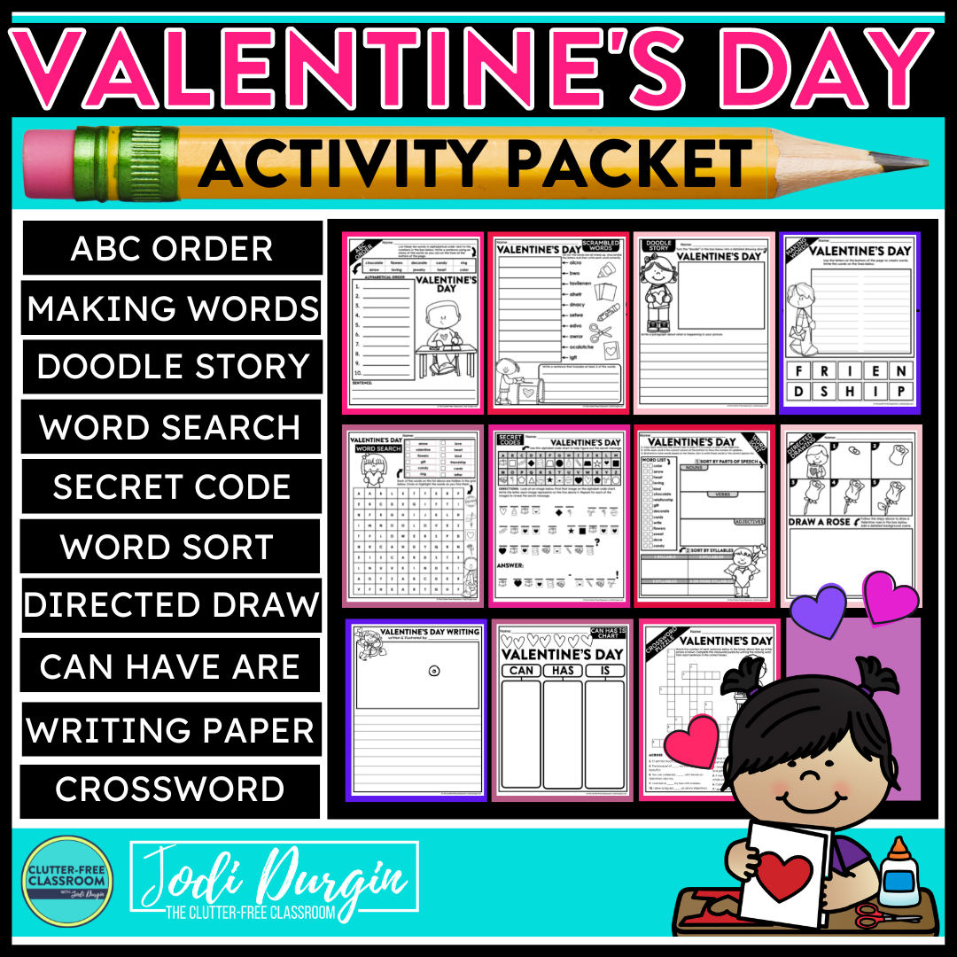 Valentine's Day Activity Packet – Clutter Free Classroom Store
