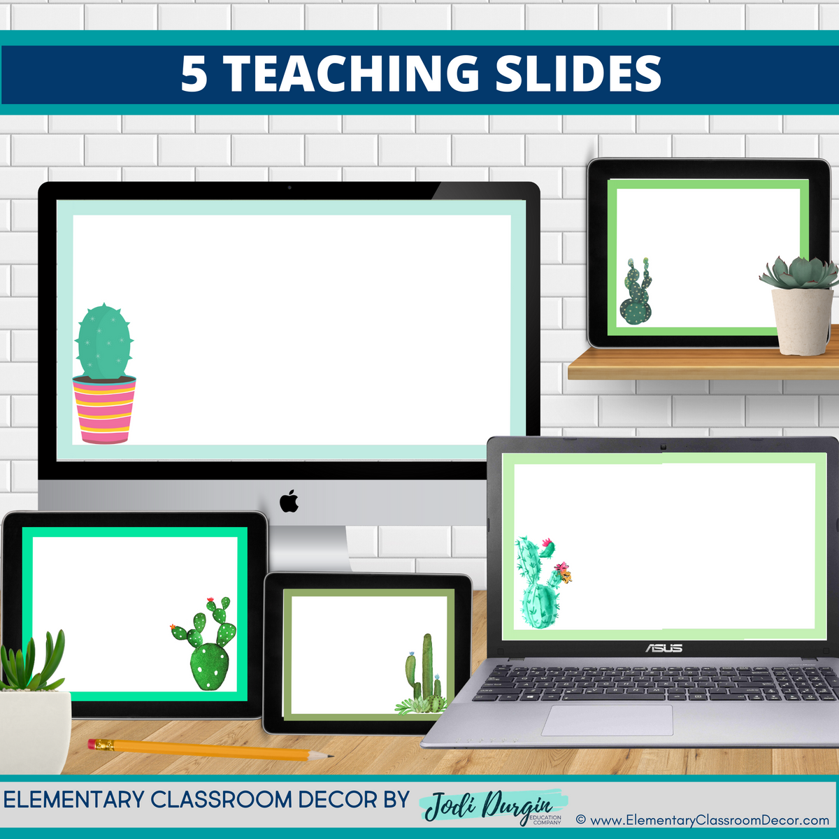 Cactus Classroom Decorations Succulent Themed Decor Bundle – Clutter ...