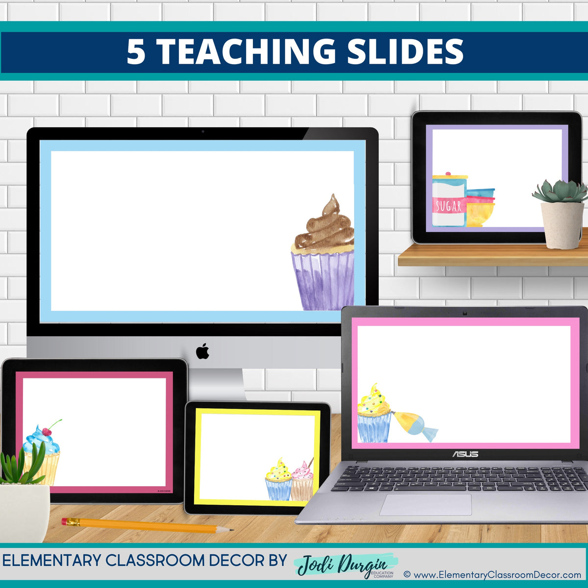 Cupcake Classroom Theme Decor Bundle – Clutter Free Classroom Store