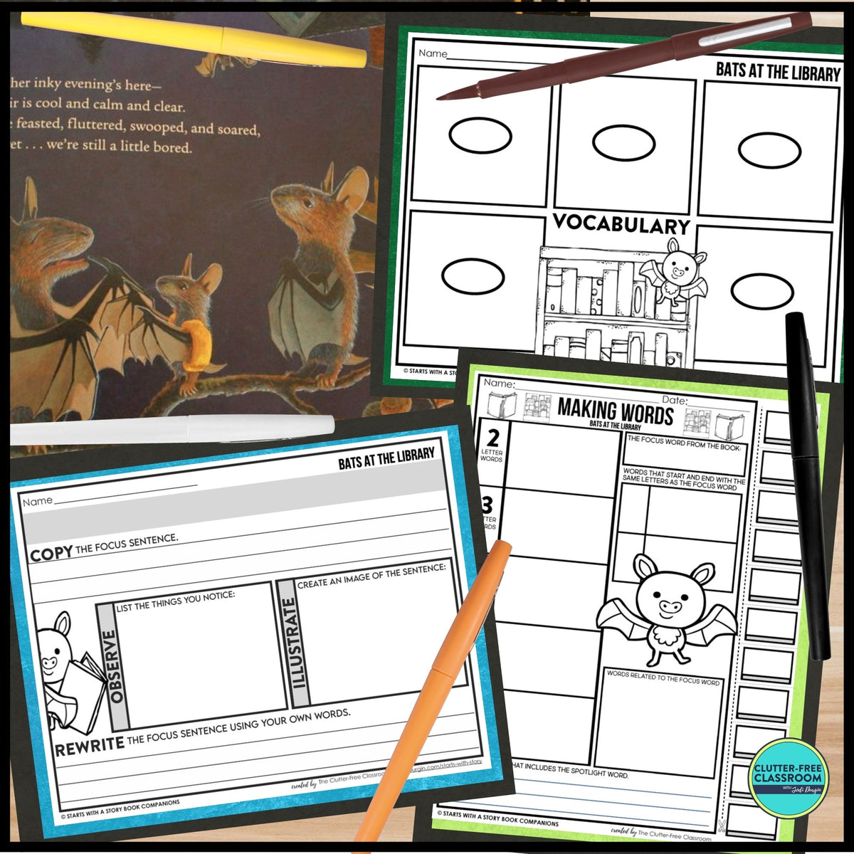 BATS AT THE LIBRARY activities and lesson plan ideas – Clutter Free ...