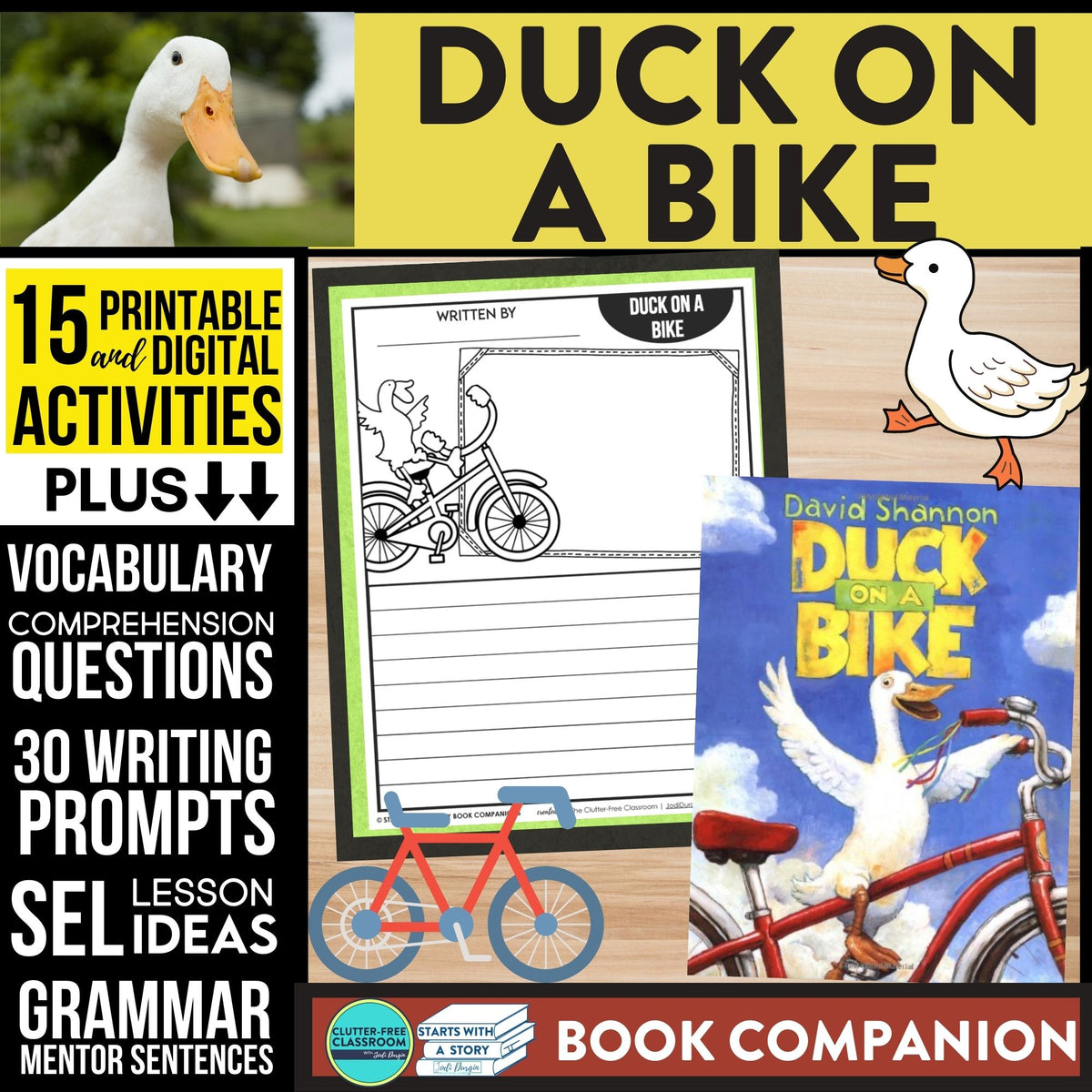 DUCK ON A BIKE activities and lesson plan ideas – Clutter Free ...