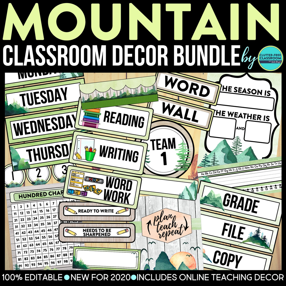 Mountain Themed Classroom Decor Bundle – Clutter Free Classroom Store