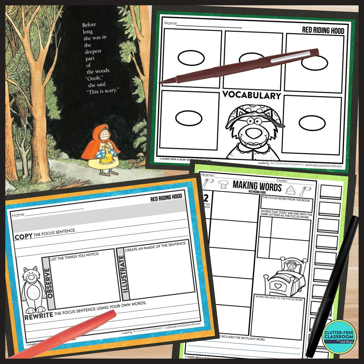 RED RIDING HOOD activities and lesson plan ideas – Clutter Free ...