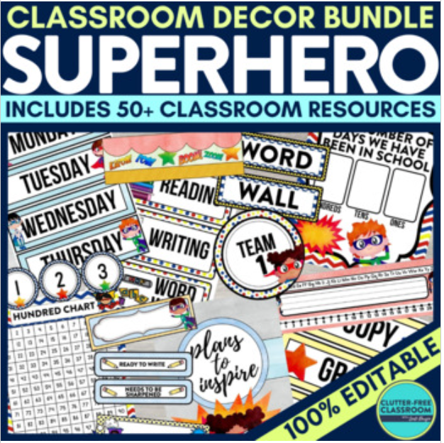 SUPERHERO CLASSROOM DECOR – Clutter Free Classroom Store