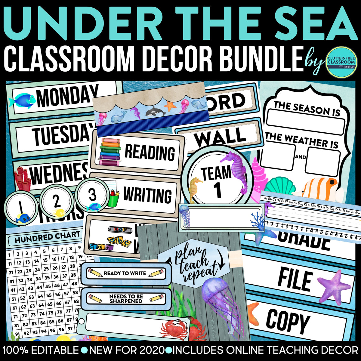 Under the Sea Ocean Classroom Theme Decor Bundle – Clutter Free ...