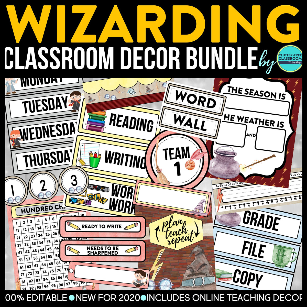 Harry Potter Wizard Classroom Theme Decor Bundle – Clutter Free ...