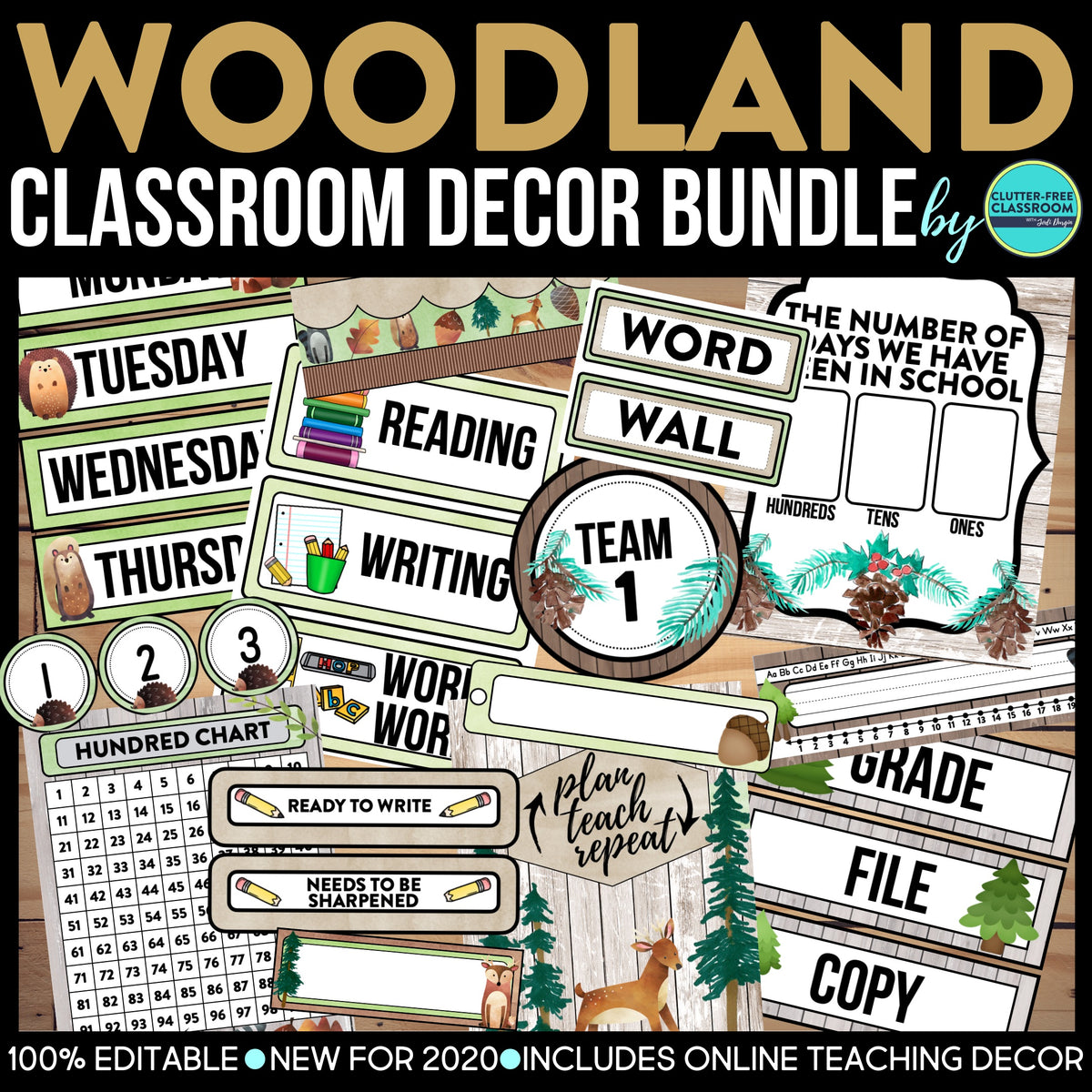 Woodland Themed Classroom Decor Bundle – Clutter Free Classroom Store