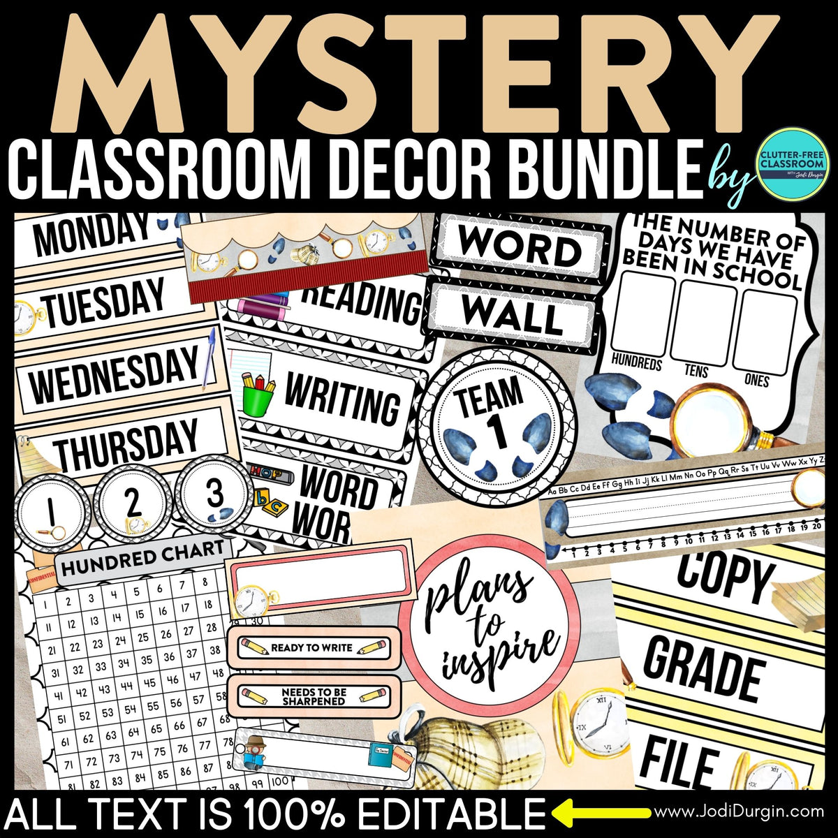 Detective Classroom Theme Decor Bundle – Clutter Free Classroom Store