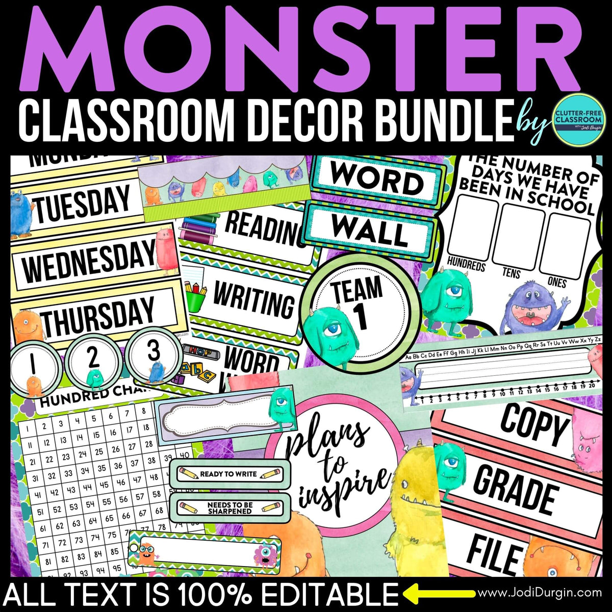 Monster Classroom Theme Decorations Bundle – Clutter Free Classroom Store
