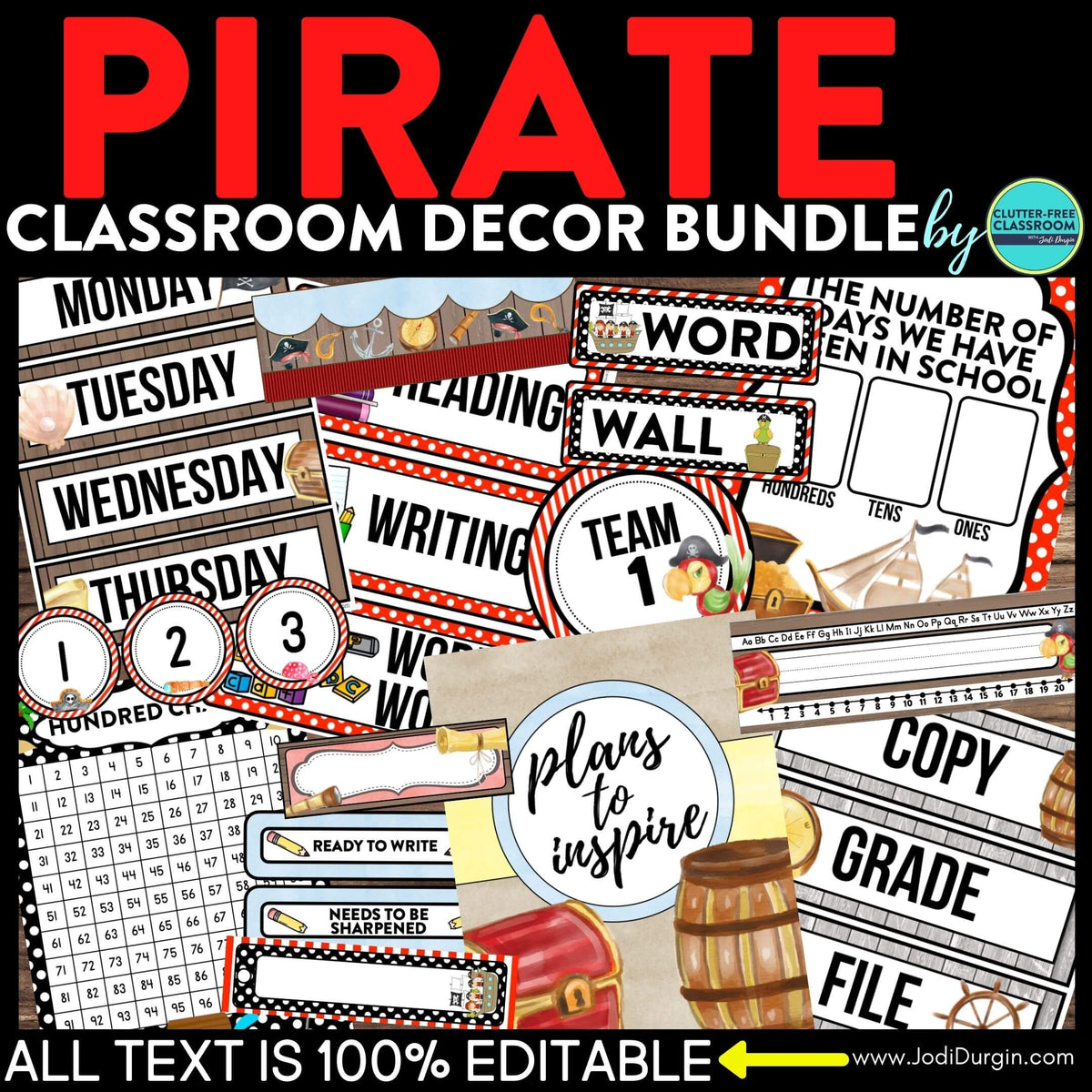 Pirate Classroom Theme Decor Bundle – Clutter Free Classroom Store