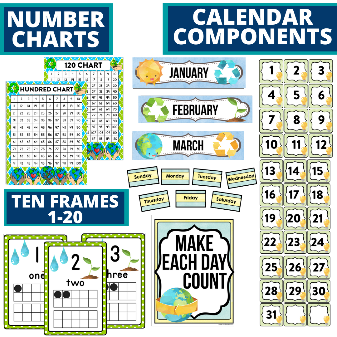 Recycling Classroom Theme Decor Bundle – Clutter Free Classroom Store