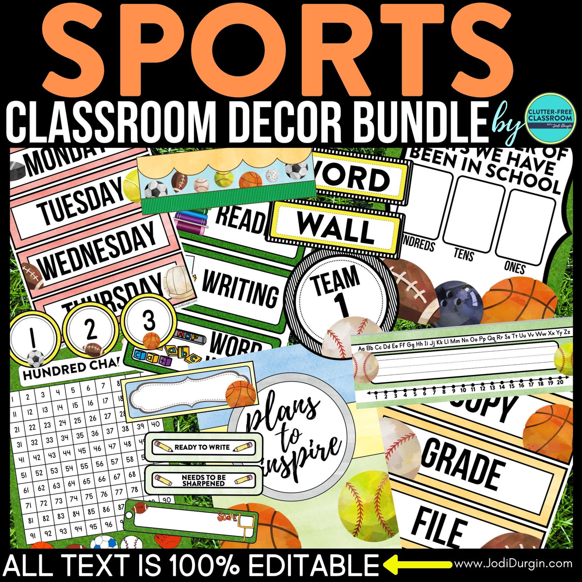 Sports Classroom Theme Decor Bundle – Clutter Free Classroom Store