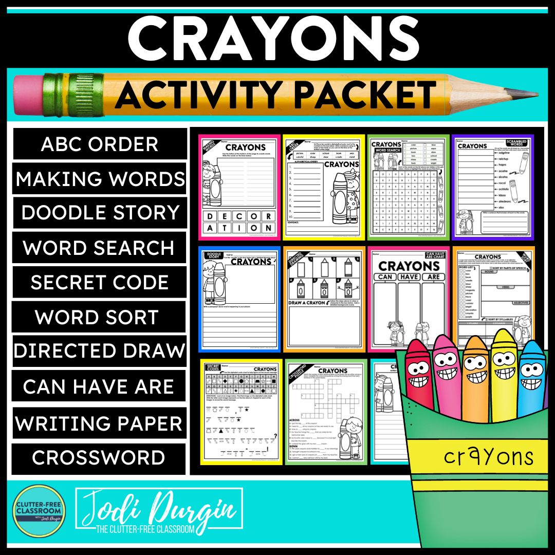 Crayons Activity Packet – Clutter Free Classroom Store