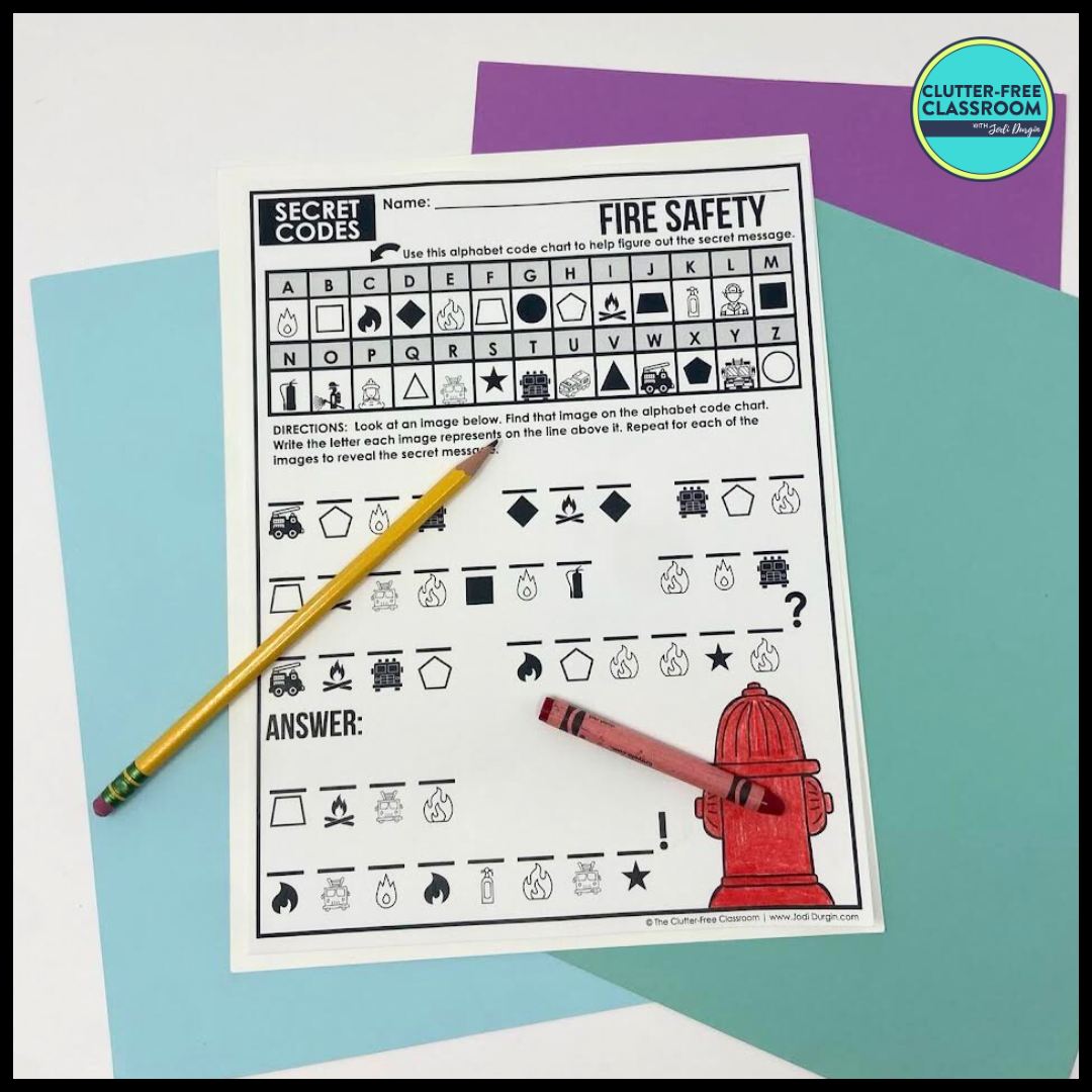 Fire Safety Activity Packet – Clutter Free Classroom Store