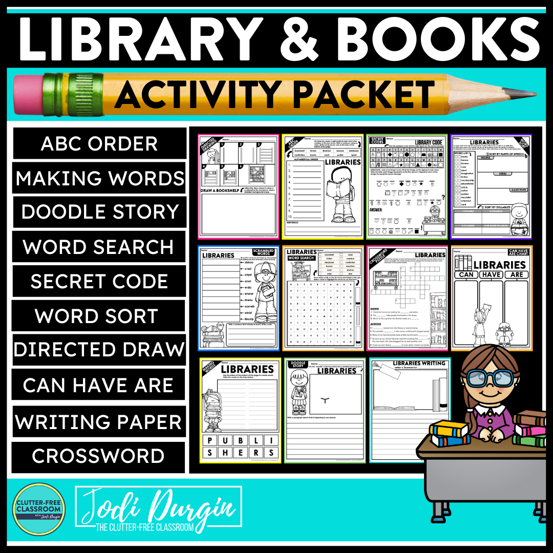 Library Activity Packet – Clutter Free Classroom Store