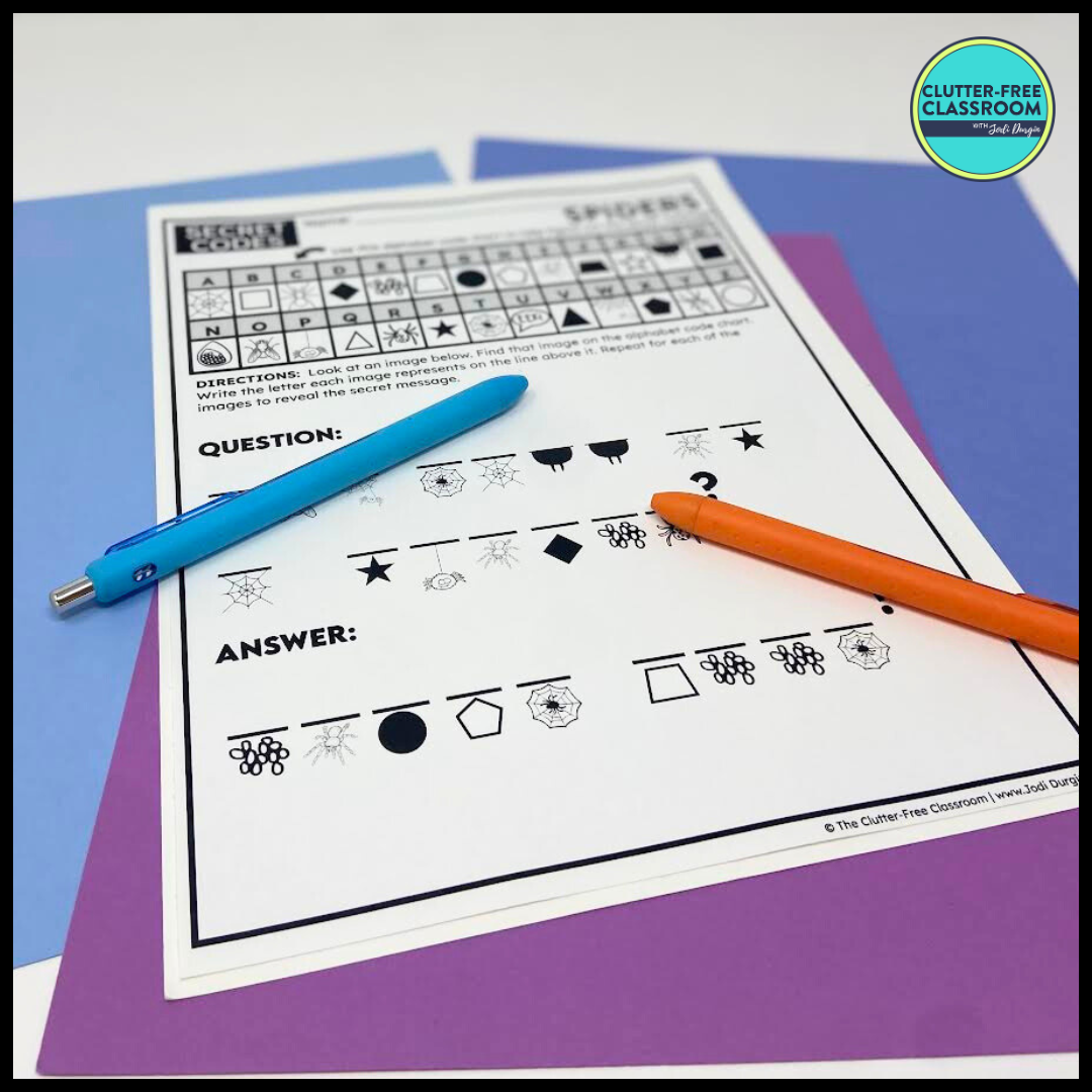 Spiders Activity Packet – Clutter Free Classroom Store