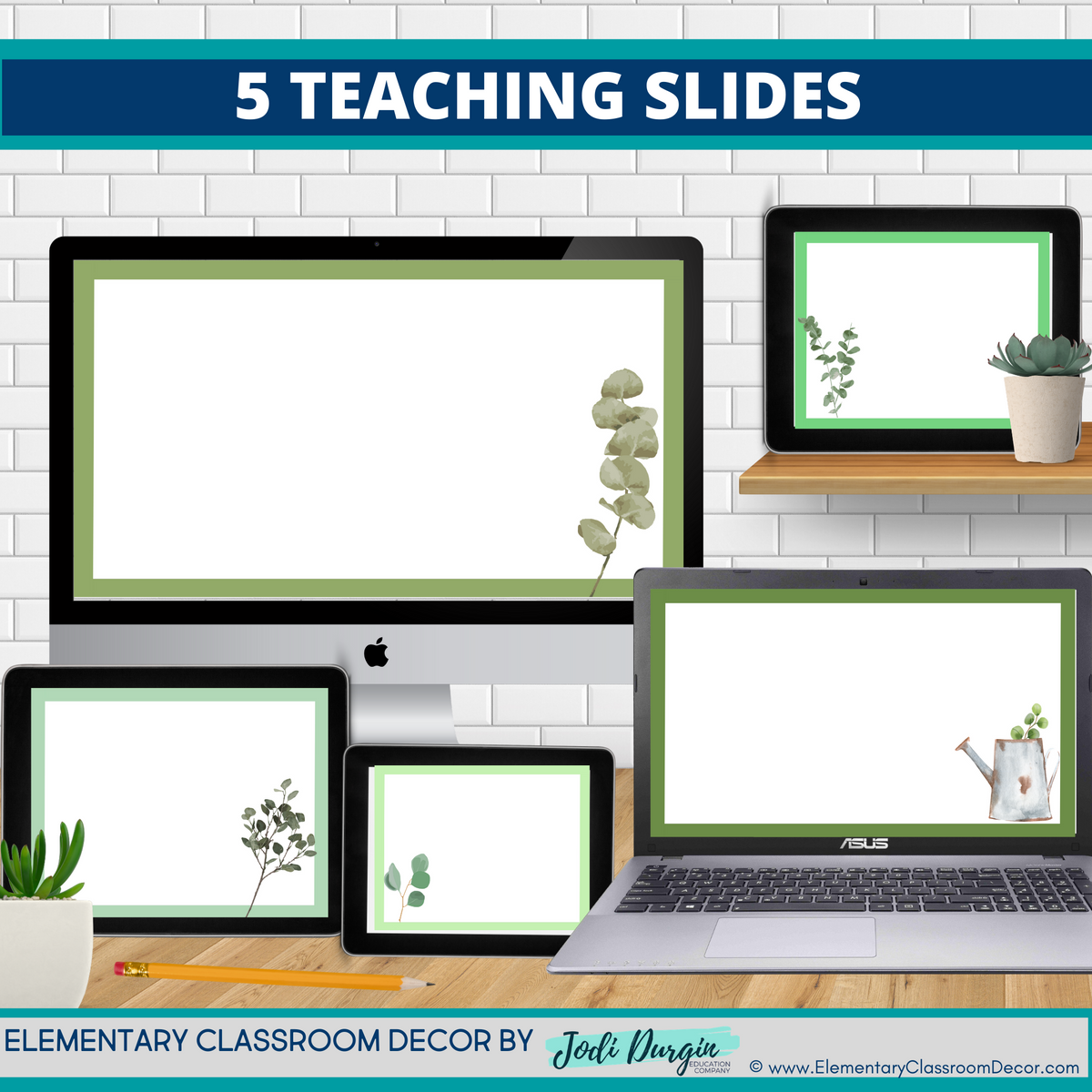 Boho Eucalyptus Classroom Decor Bundle – Clutter Free Classroom Store