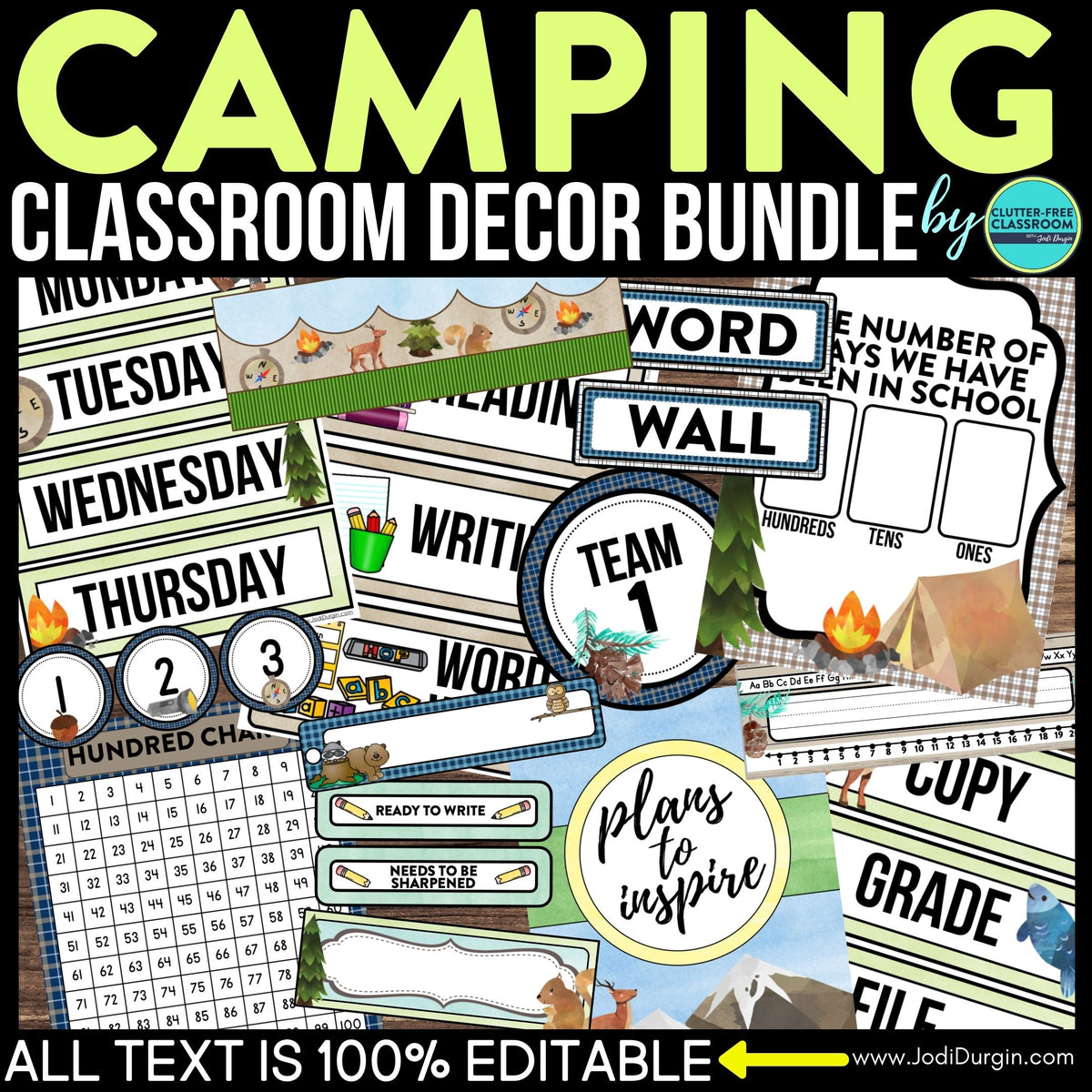 Camping Classroom Theme Decor – Clutter Free Classroom Store