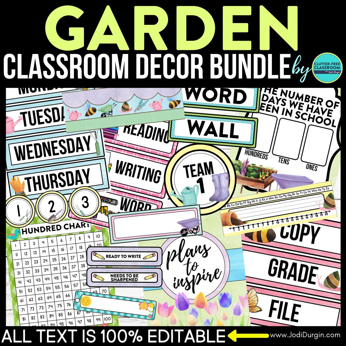 Garden Theme Classroom Decor Bundle – Clutter Free Classroom Store